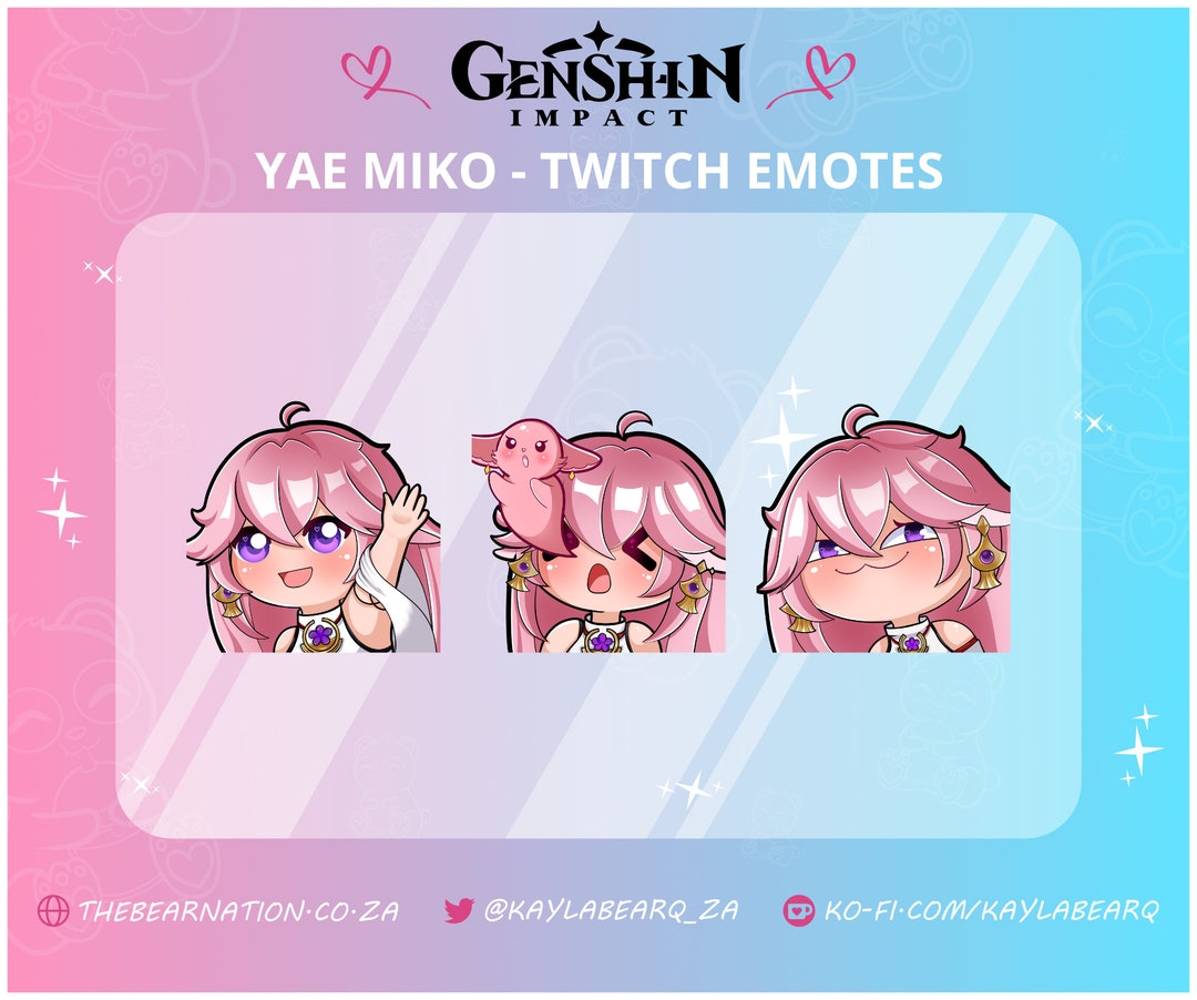 Genshin Impact Yae Miko Emote Set for Twitch/discord - Etsy
