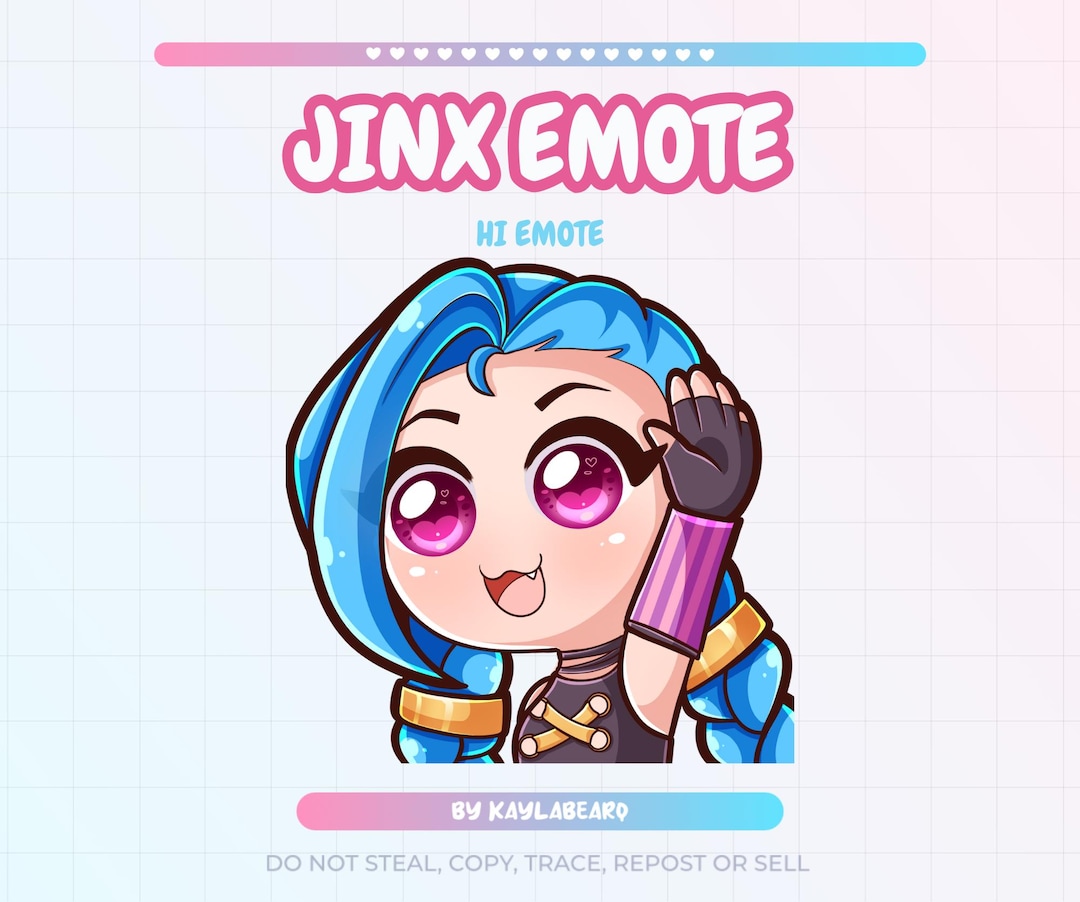 Jinx Emote | Hi | Twitch Youtube Discord | Emotes Stream Graphics - Etsy