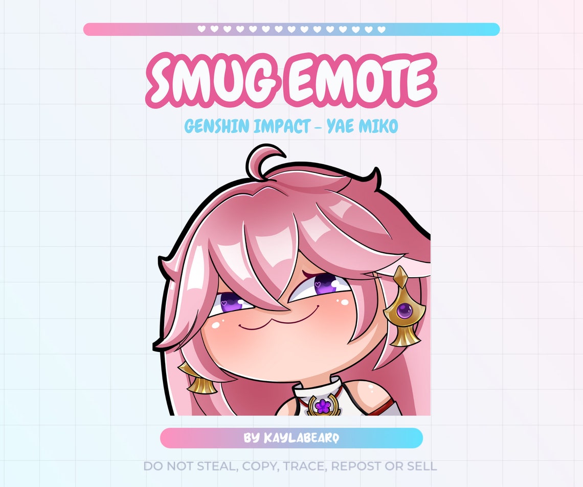 Genshin Impact Yae Miko Smug Emote for Twitch/discord - Etsy