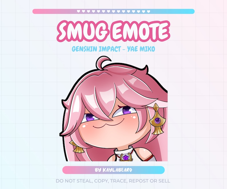 Genshin Impact Yae Miko Smug Emote for Twitch/discord - Etsy