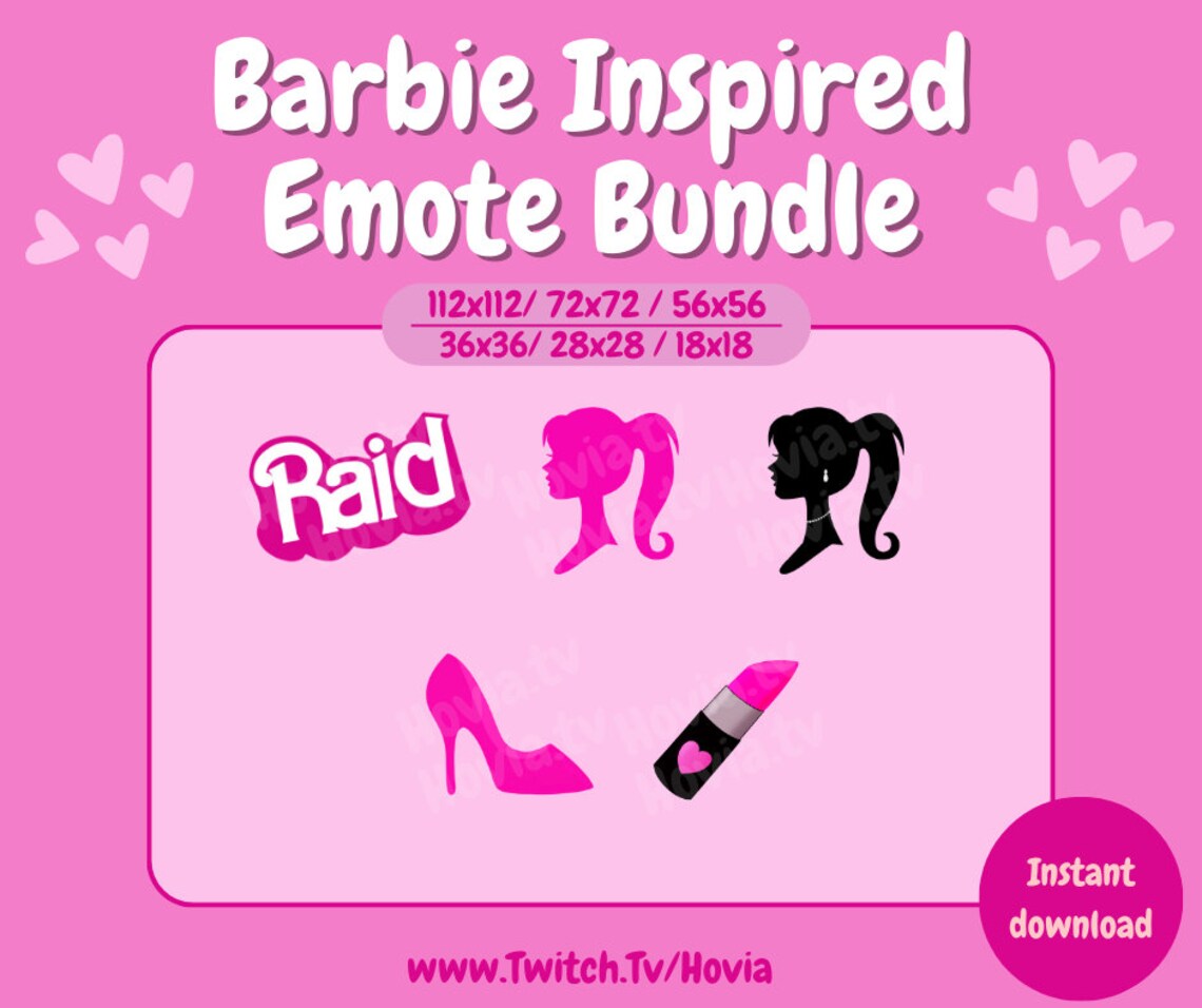 Barbie Inspired Twitch Emotes | Emotes for Twitch, Discord, Youtube ...