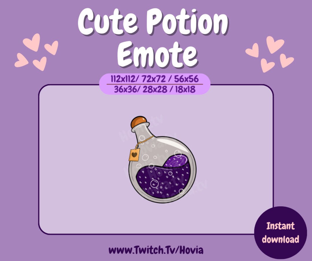 Cute Witchy Potion Emote Badge for Twitch, Discord and Youtube | New ...