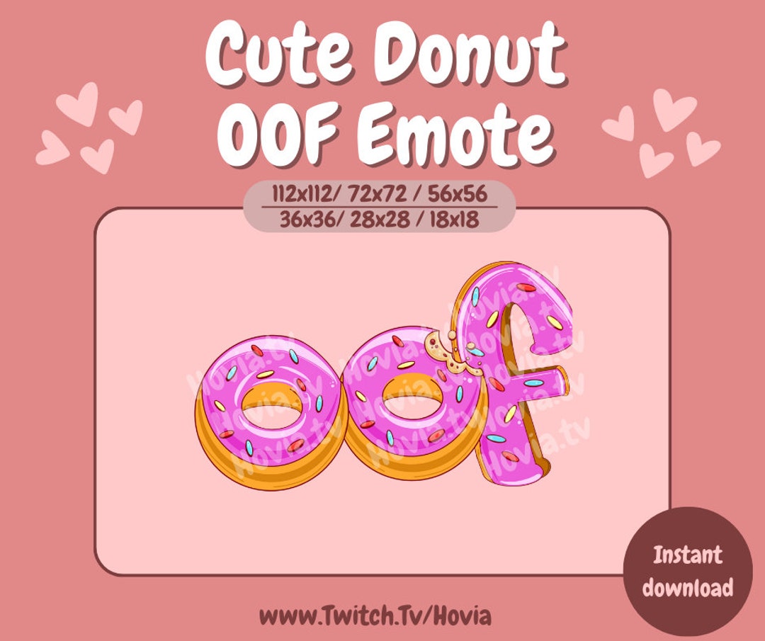 Cute Donut OOF Reaction Emote Badge for Twitch, Discord and Youtube ...