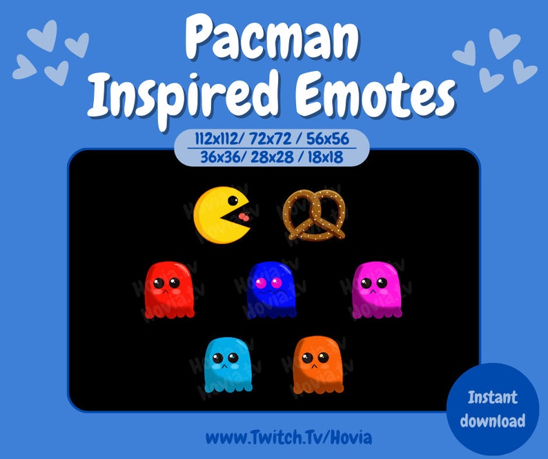 Pacman Inspired Emote Bundle for Twitch, Discord & Youtube | New Shop ...