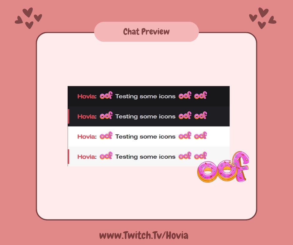Cute Donut OOF Reaction Emote Badge for Twitch, Discord and Youtube ...
