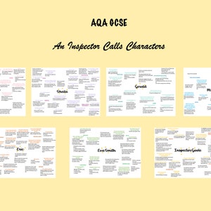 AQA GCSE an Inspector Calls Character Quote Maps - Etsy