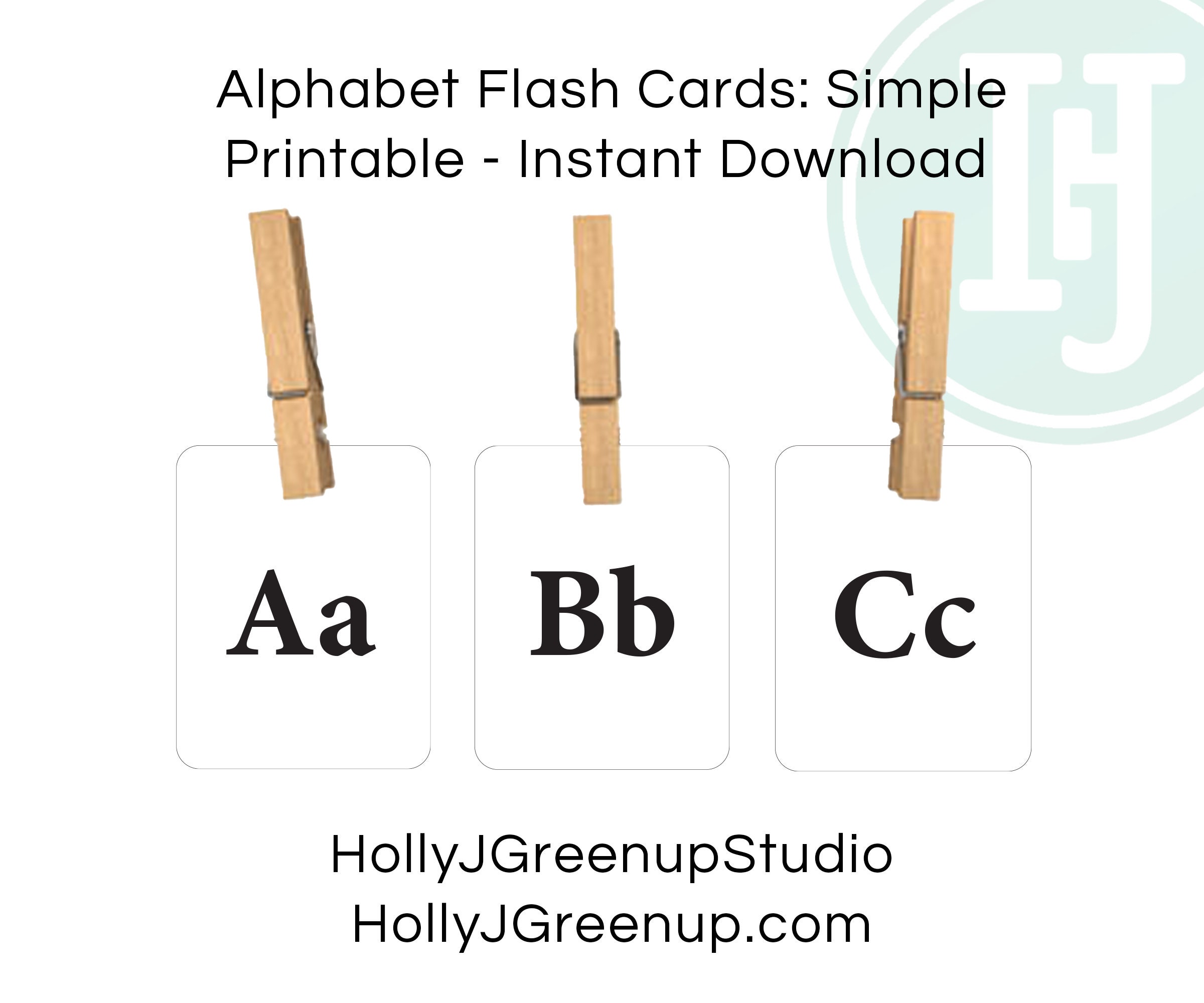 Flash Cards: ABC Letters Simple Printable PDF Instant Download - Etsy