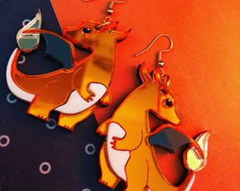 Charizard Earrings - Etsy UK