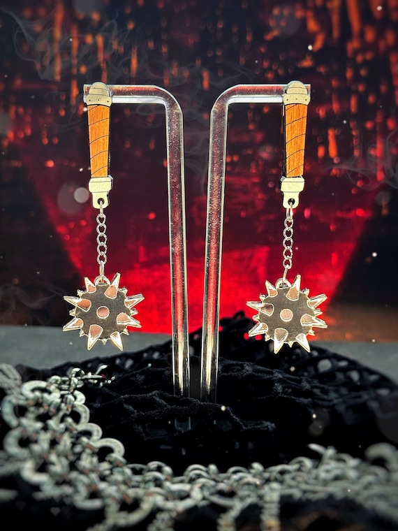 Mayal De Armas Medievales Mayal Medieval Con Tres Estrellas, Mayal De