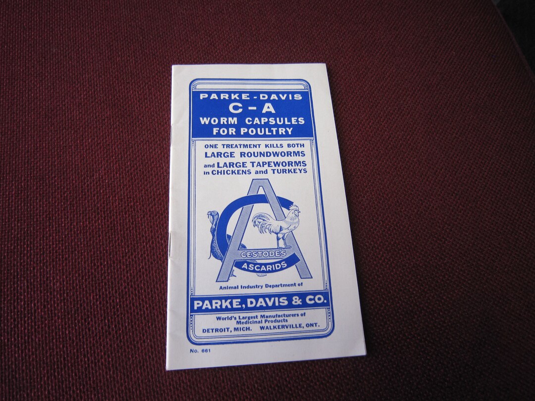 1930 Worm Capsules for Poultry - 1930 Booklet - Etsy