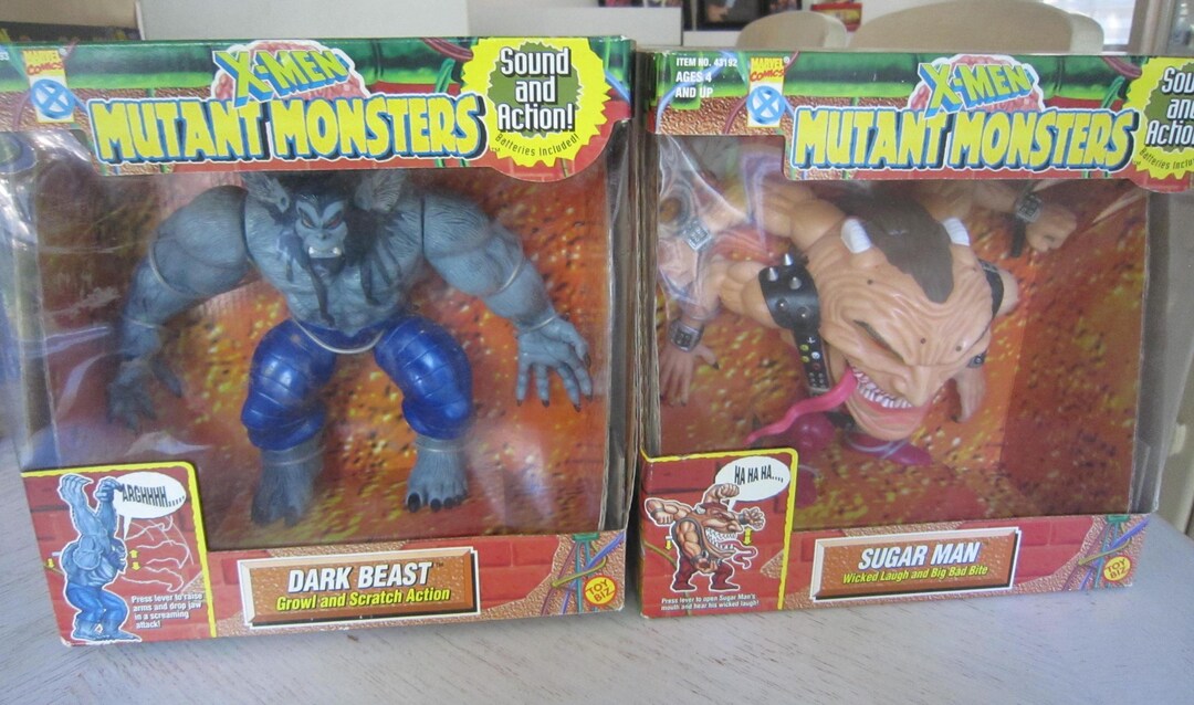 1996 X-men Mutant Monsters - Dark Beast and Sugar Man, MIB - Etsy