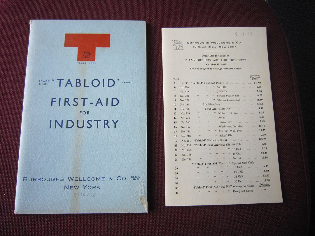 1938 First Aid Catalog - Tabloid - Etsy