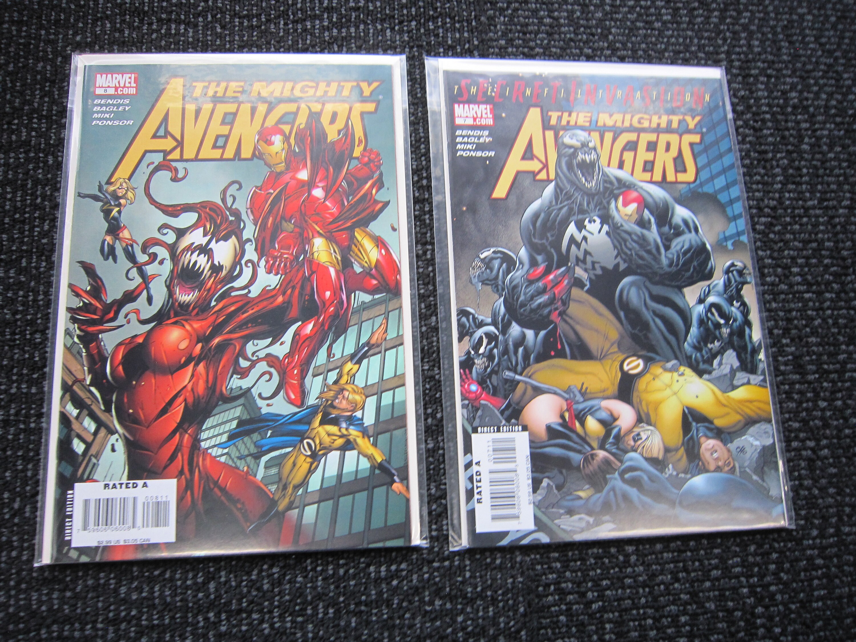 The Mighty Avengers #1 to #10 Set - NM+, Venom Bomb, 1st Carnage, Wasp ...