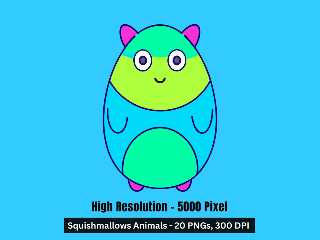 Squishmallow Animals PNG Clipart Bundle, Transparent Background ...