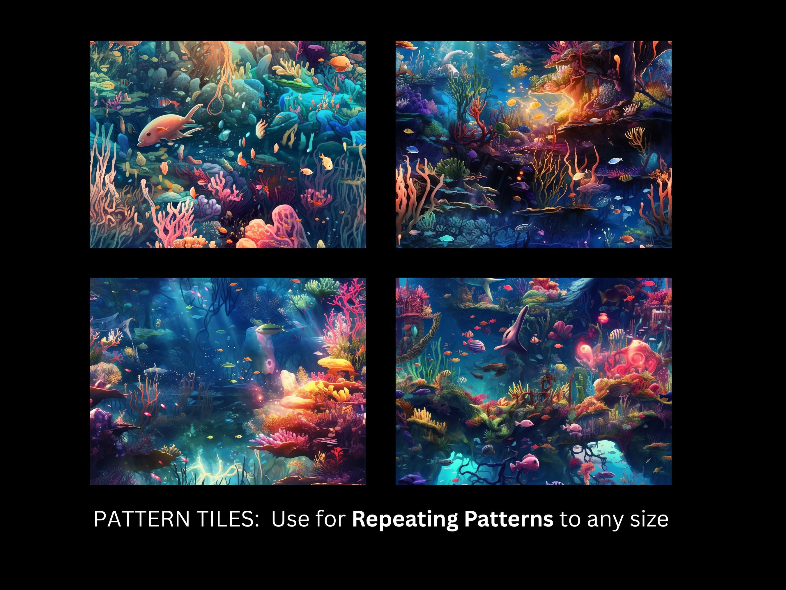 Underwater Seamless Patterns, Underwater Digital Paper,underwater ...