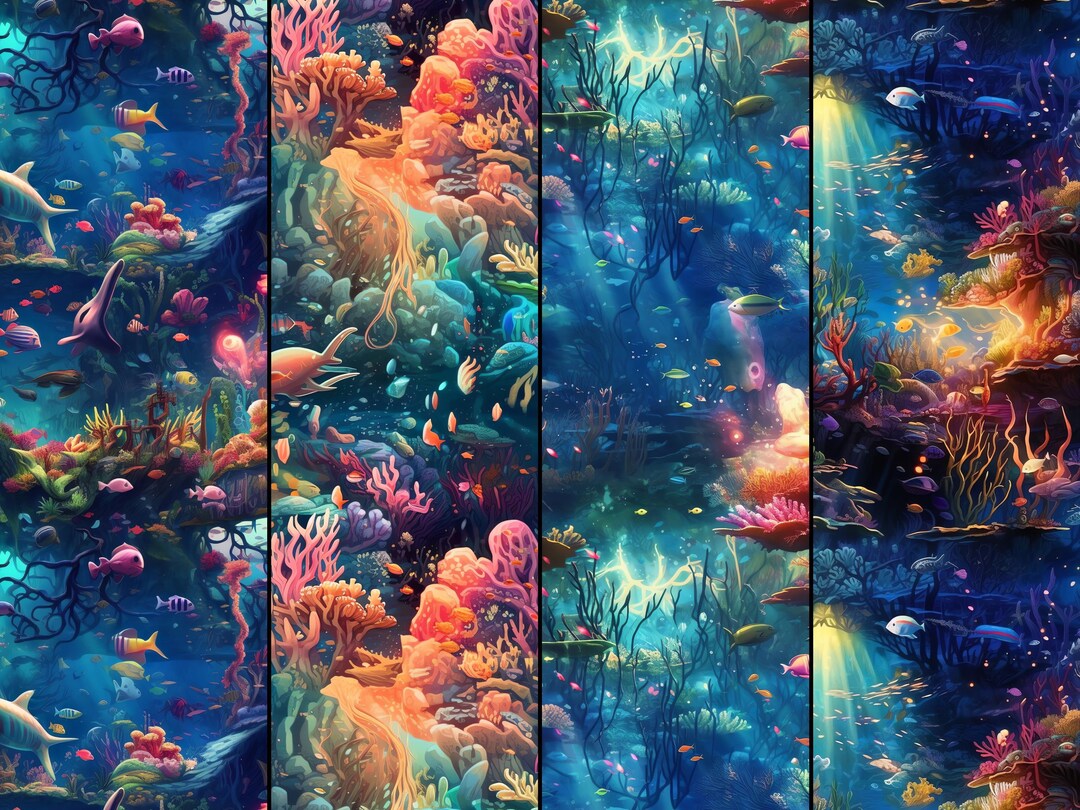 Underwater Seamless Patterns, Underwater Digital Paper,underwater ...