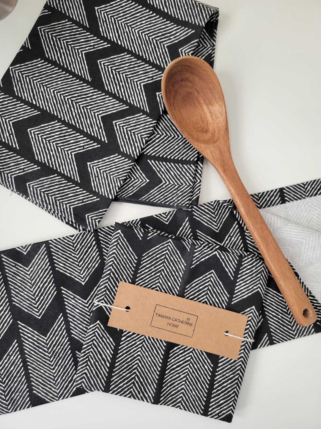 Black and White Abstract Tea Towel | Kitchen Towel| Decor| Eco Friendly ...