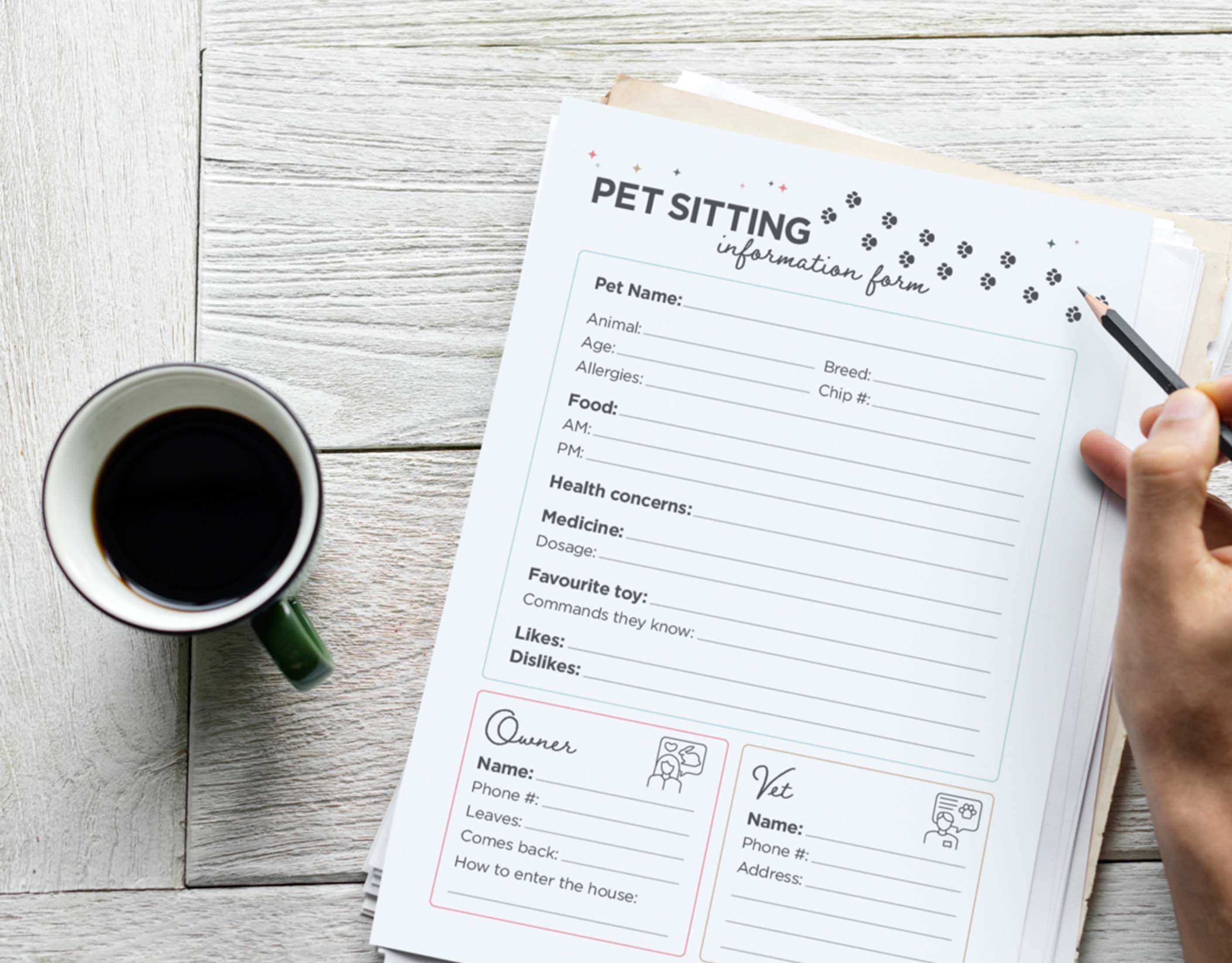 Pet Sitting Form (A4 and A5 - to Print and A4 Editable) - Etsy
