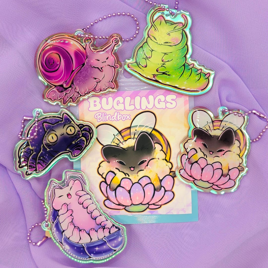 BUGLINGS Blind Box, Surprise Bag | Acrylic Charm Keychain | Rainbow ...