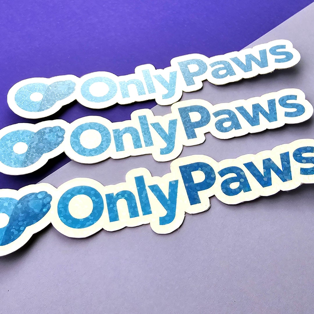 Only Paws Glitter Vinyl Sticker Only Fans Parody - Etsy