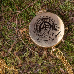 Personalisierter Kompass aus Messing Vintage Optik mit Deiner ...