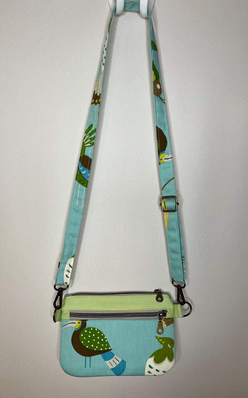 Handmade Crossbody Double Zip Bag Sassy Birds - Etsy