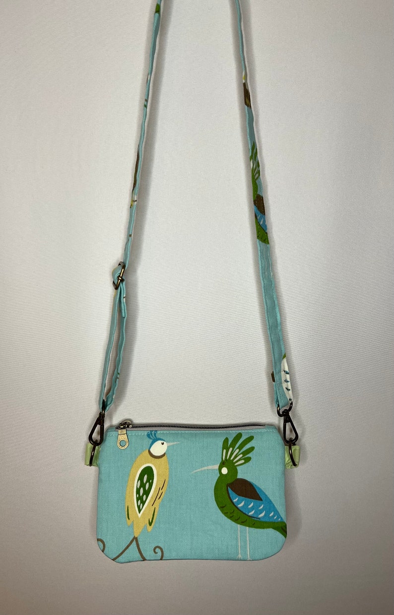 Handmade Crossbody Double Zip Bag Sassy Birds - Etsy
