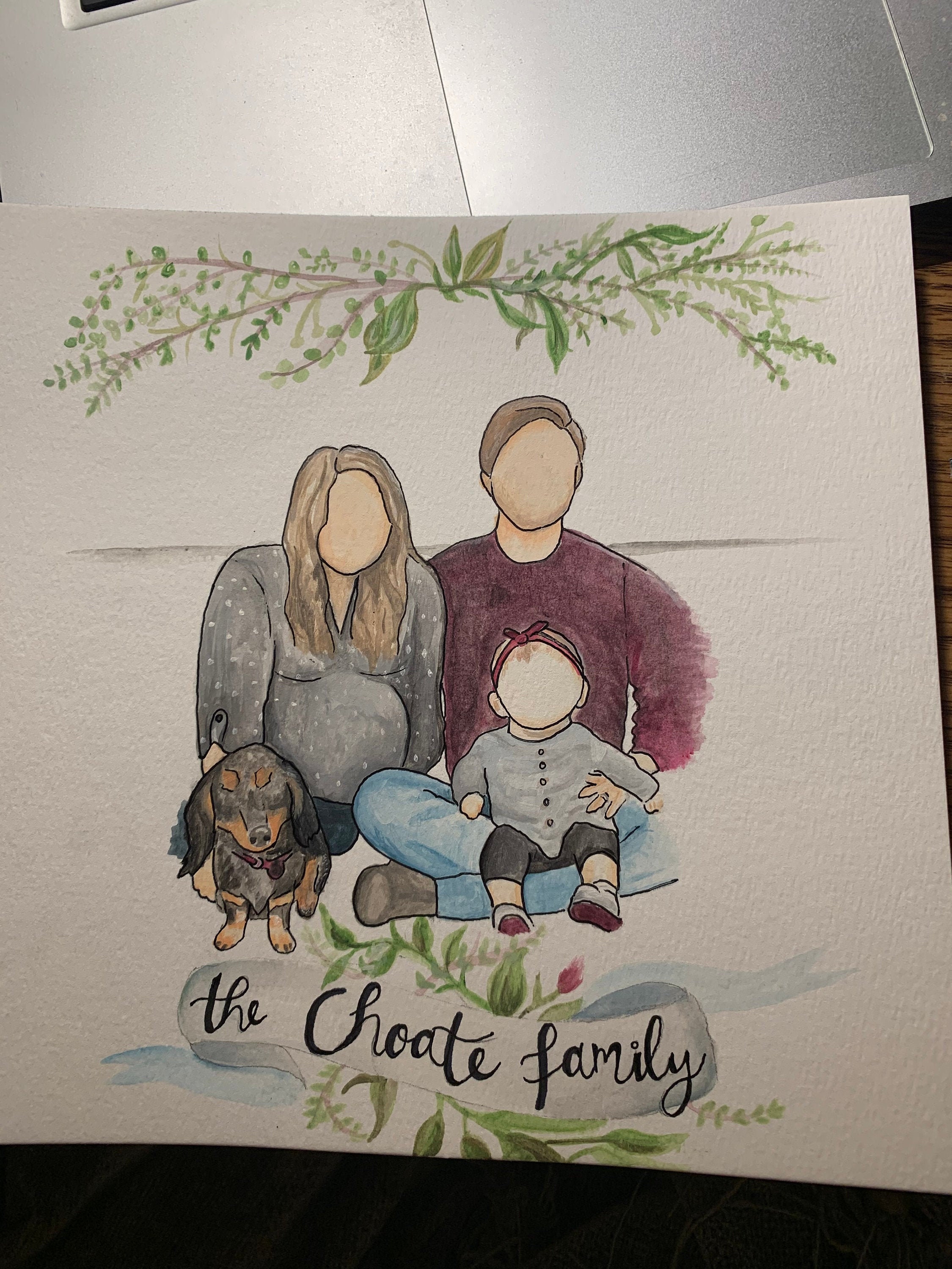 Custom Watercolor Family Portrait - Etsy