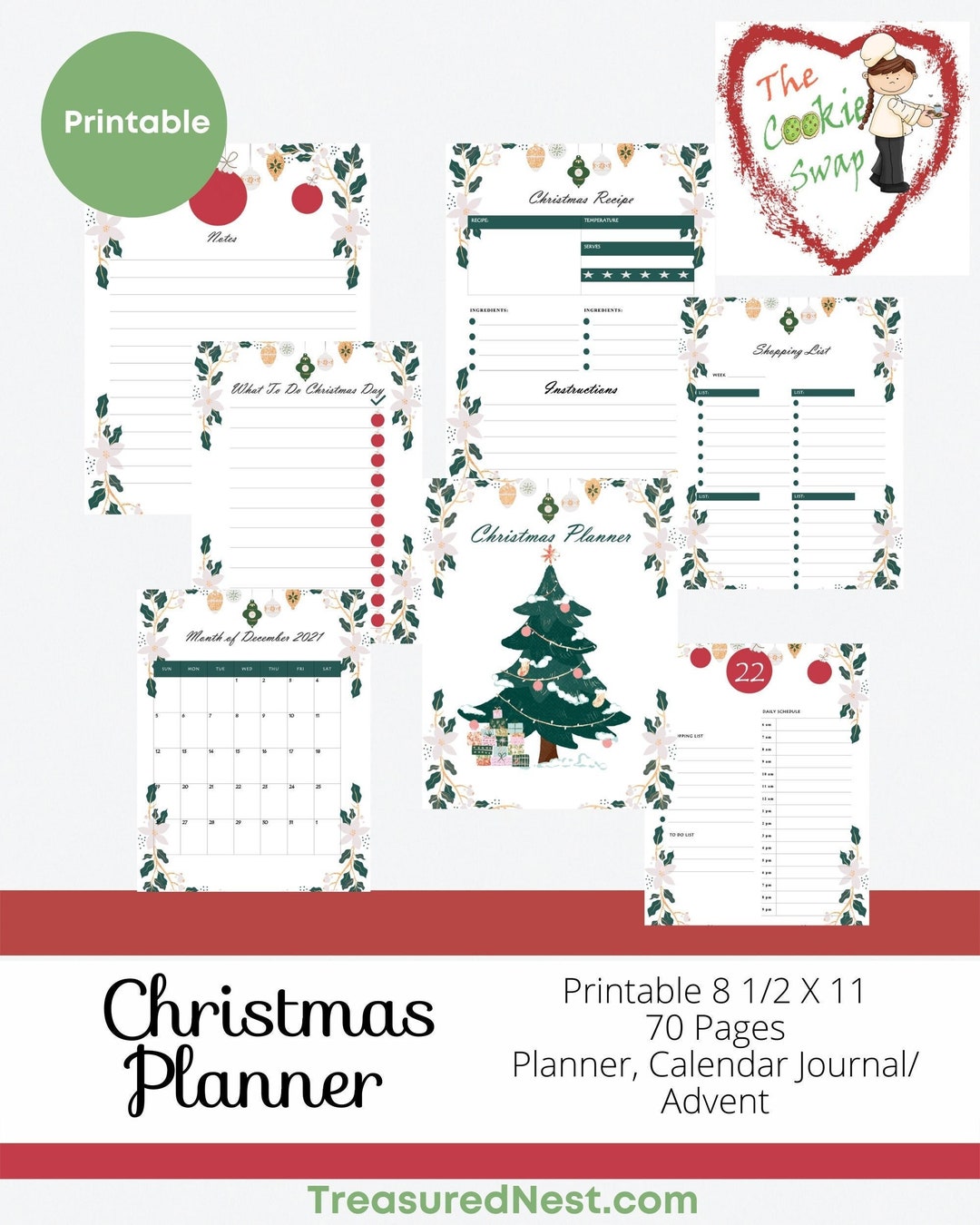 Vintage Christmas Planner Printable | Holiday Checklists | Advent ...
