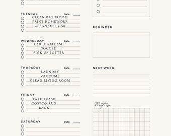 Cherry Blossom Weekly Planner Printable - Etsy