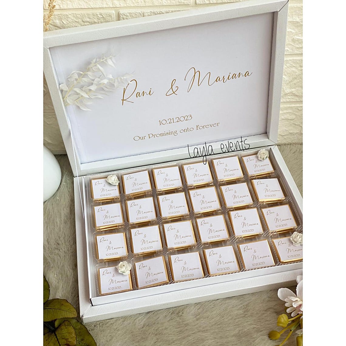 Personalized Wedding Favor Chocolate: Luxury Engagement Chocolate Box ...