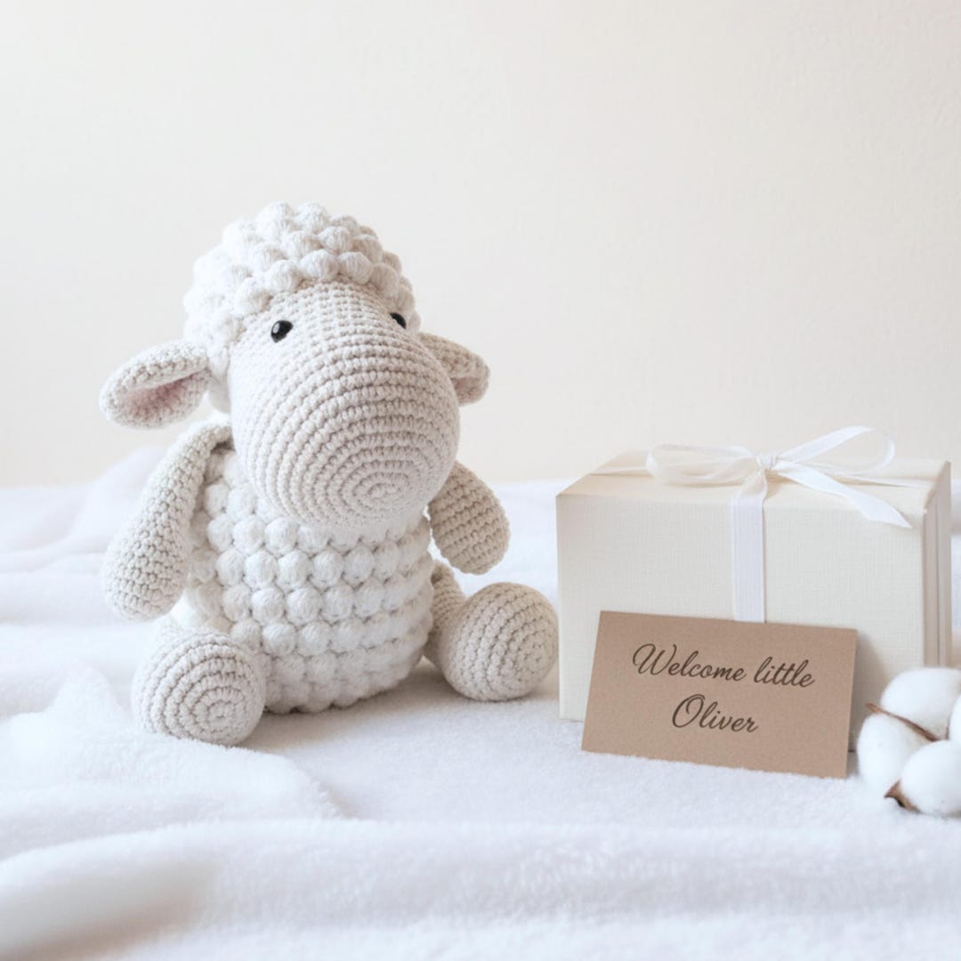 Personalized Lamb Plush With Custom Message, Organic Newborn Keepsake ...