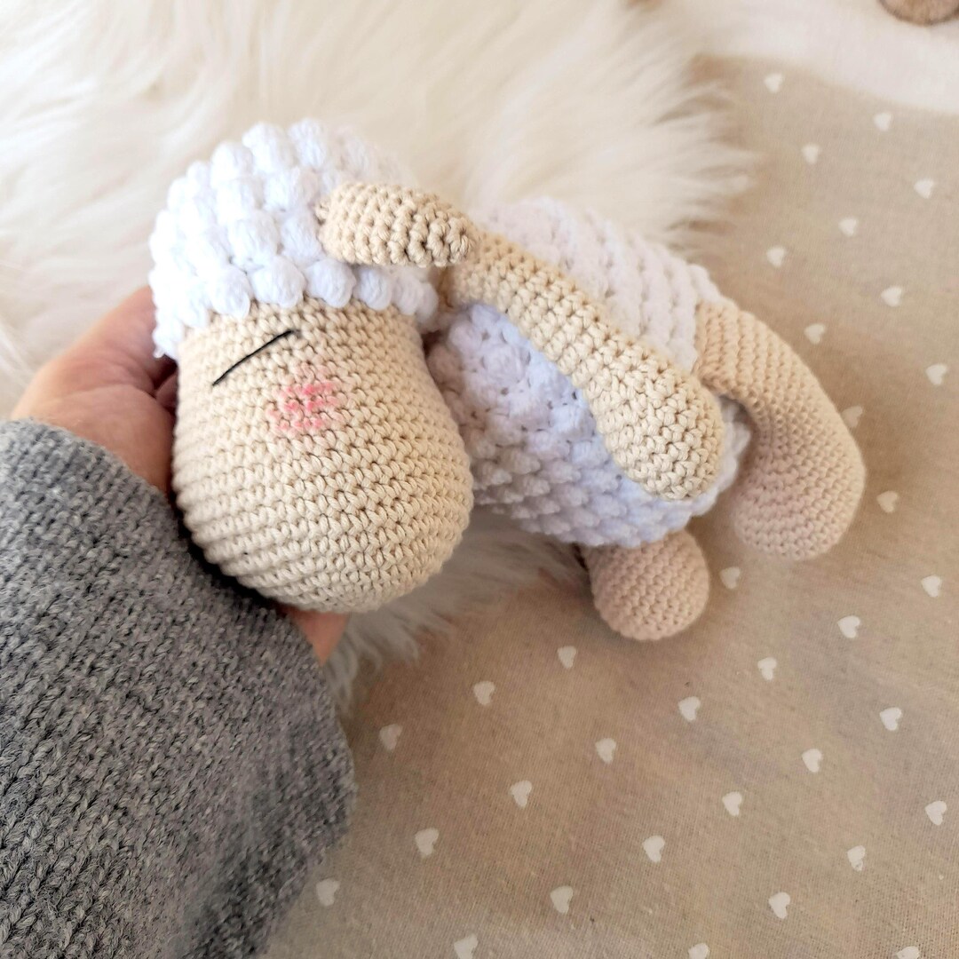 Organic Cotton Sheep Lovey, Handmade Lamb Comforter for Baby, Gender ...