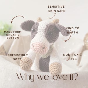 Soft Organic Cotton Cow Plush, Black and White Cow Stuffed Animal ...