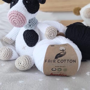 Soft Organic Cotton Cow Plush, Black and White Cow Stuffed Animal ...
