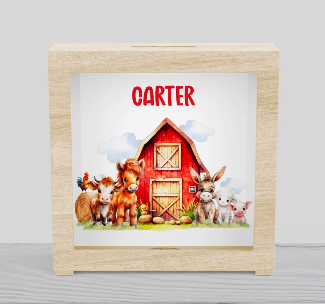 Personalised Farm Money Box Farm Gift Farmyard Gifts for - Etsy