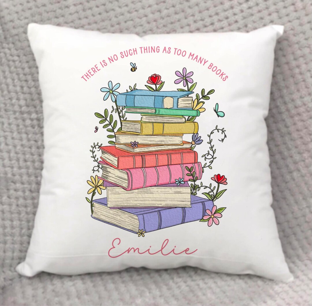 Book Stack Cushion | Book Pillow | Just A Girl Who Loves Books | Too ...
