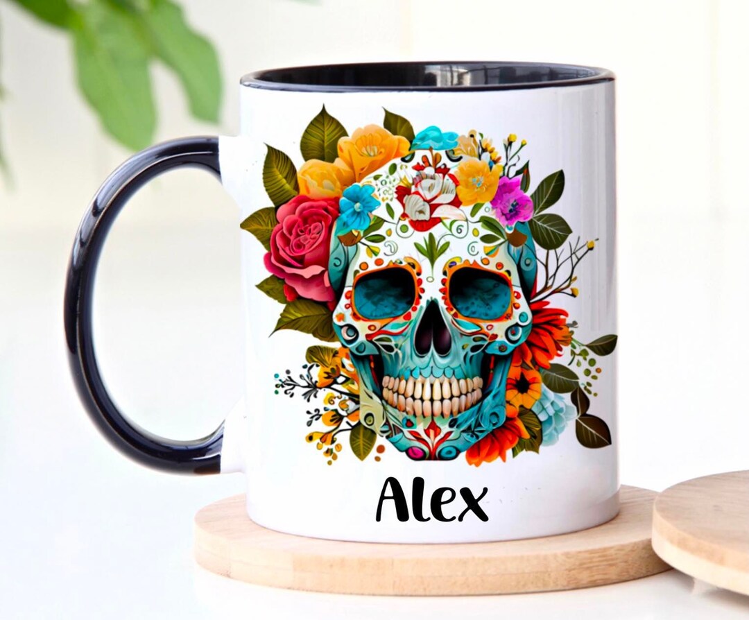 Sugar Skull Mug | Personalised Mug | Skull Cushion | Skull Cushion ...