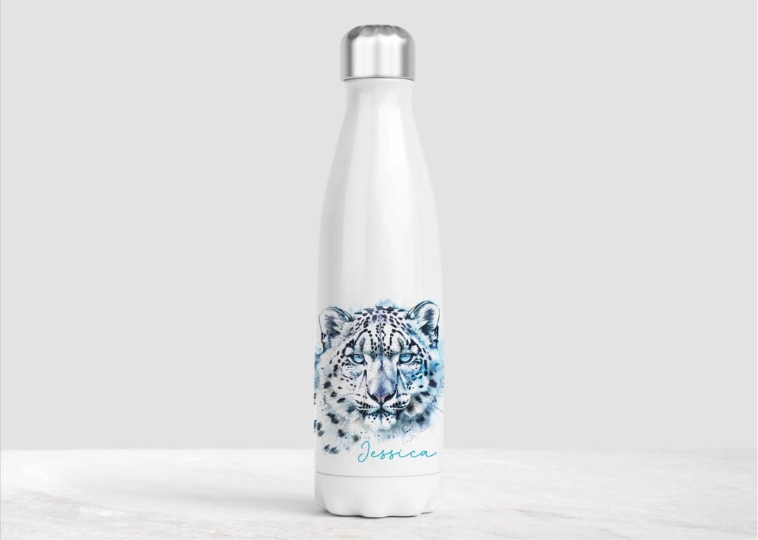 Snow Leopard Water Bottle Back to School Women Men Kids Sports Bottle ...