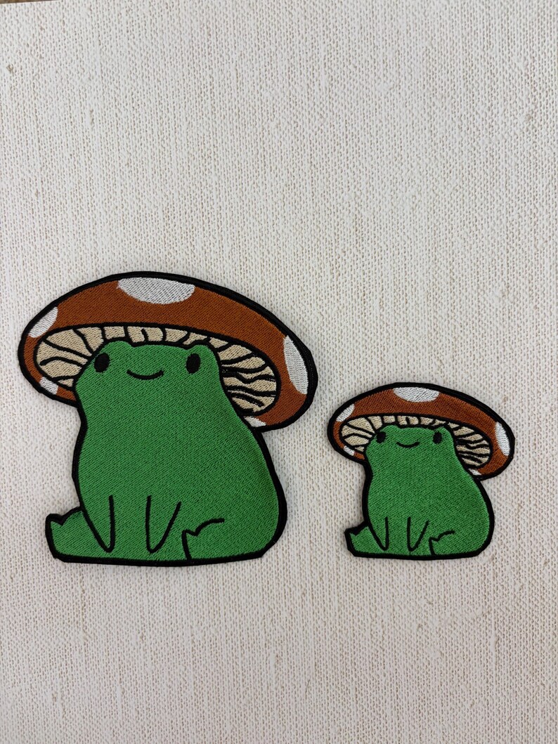 Mushroom Frog, Mushroom Toad Machine Embroidered Patch, Quirky Gift for ...