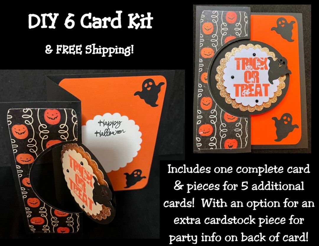 Halloween Flip, DIY 6 Card Kit, Halloween Invitation - Etsy
