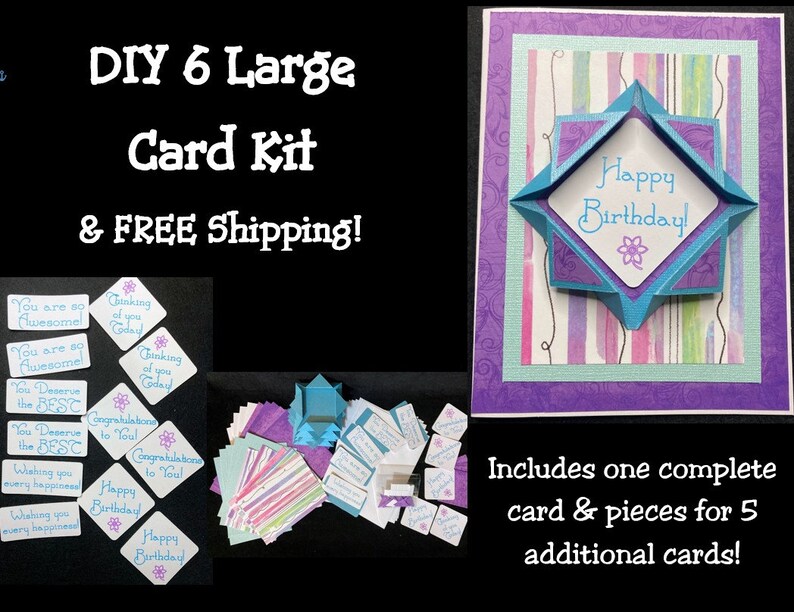 Purple Box Corner DIY 6 Card Kit - Etsy