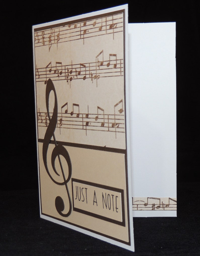 6 Music Note Cards, Free Shipping, 6 Cards, Just A Note Cards, Music ...