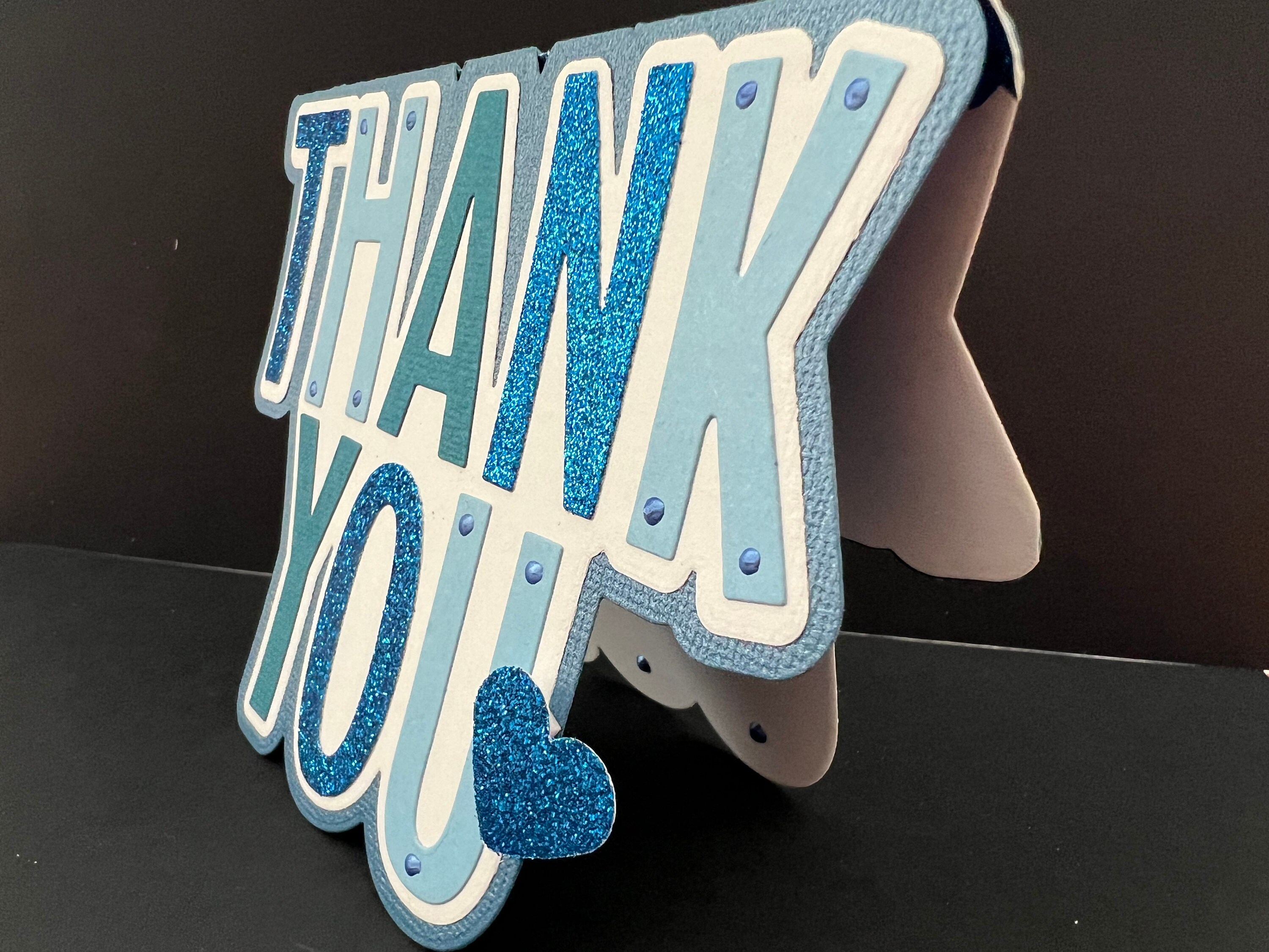 Thank You Blue Cutout DIY 6 Card Set Homemade Thank You Card - Etsy
