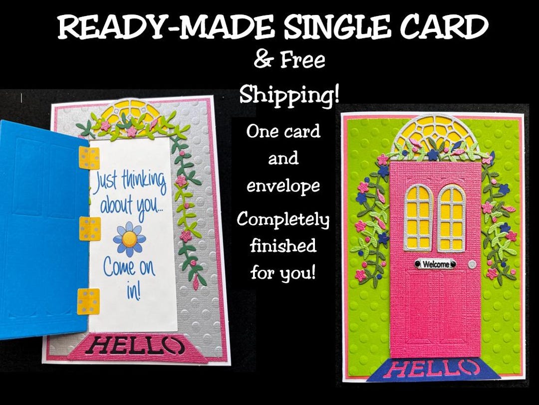Single, Completed Greeting Card, Thinking of You, Hello - Etsy