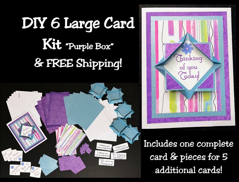 Purple Box Corner DIY 6 Card Kit - Etsy