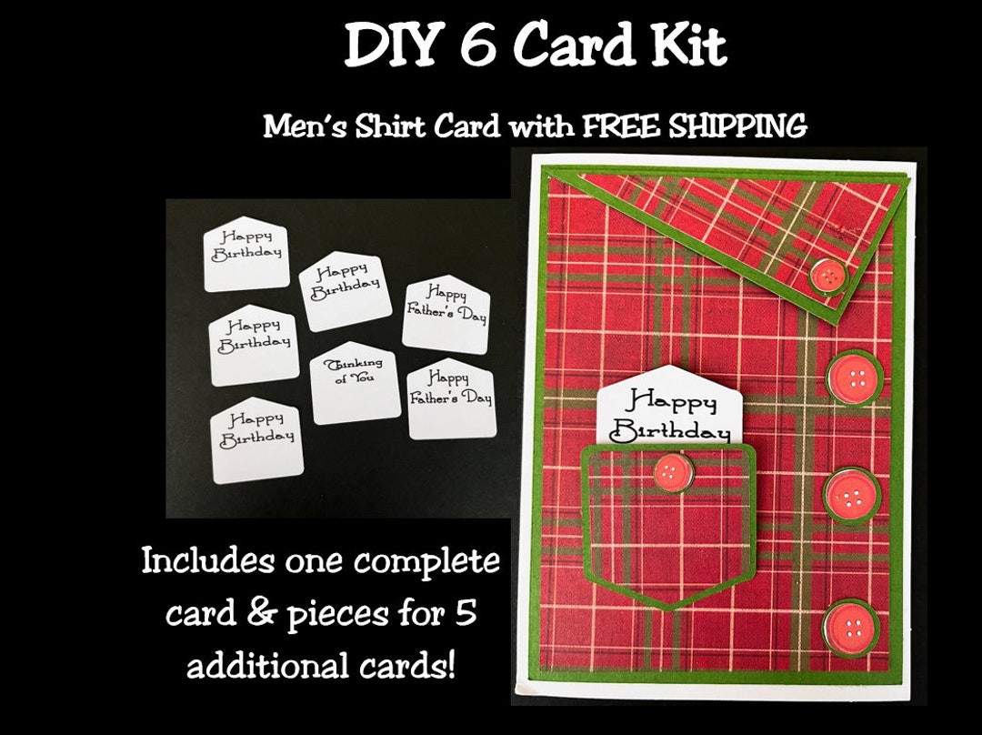 DIY 6 Card Men's Shirt Card - Happy Birthday, Father's Day, or Thinking ...