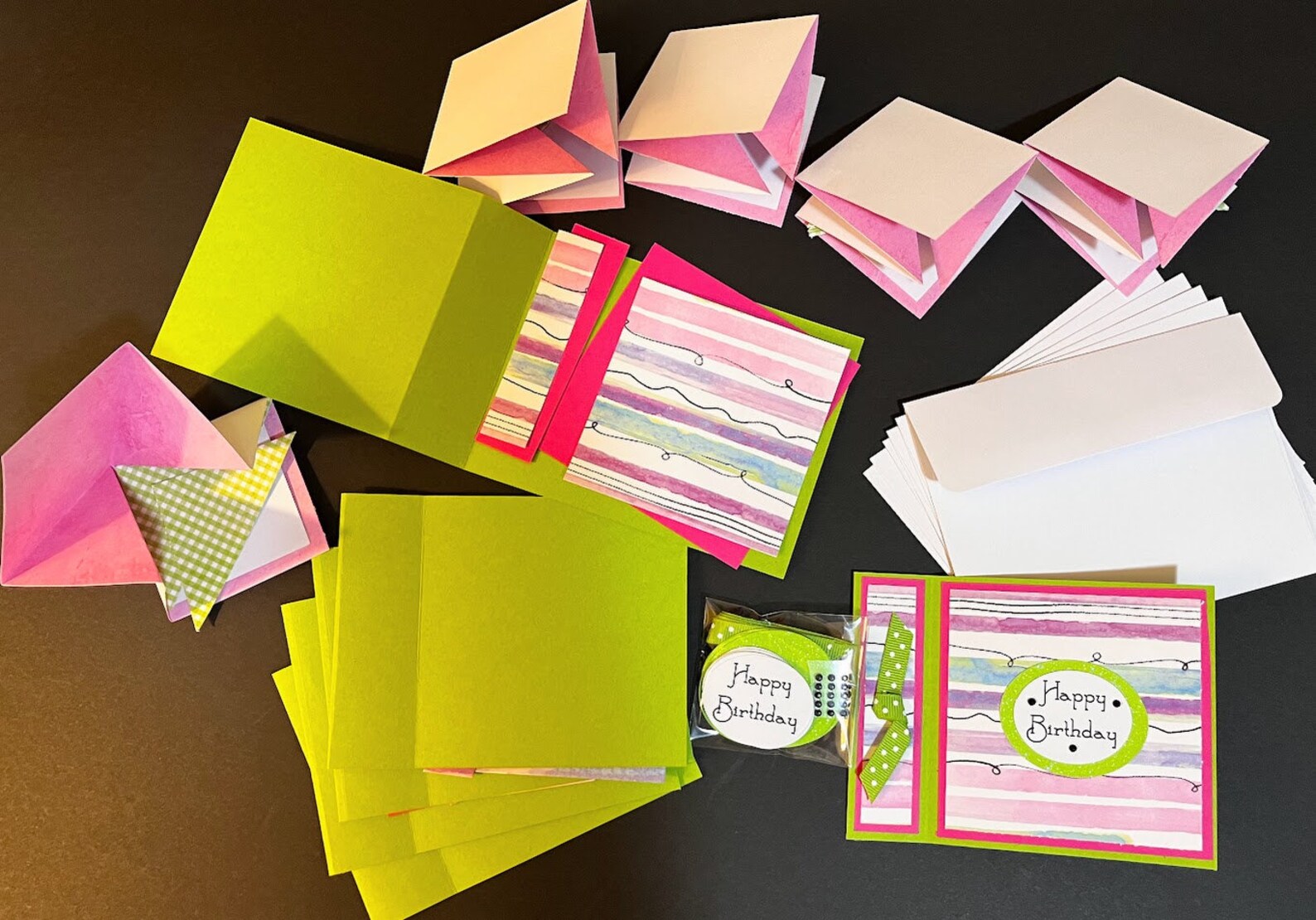 DIY 6 Card Kit Square Flip Origami W/opt. Sentiments - Etsy