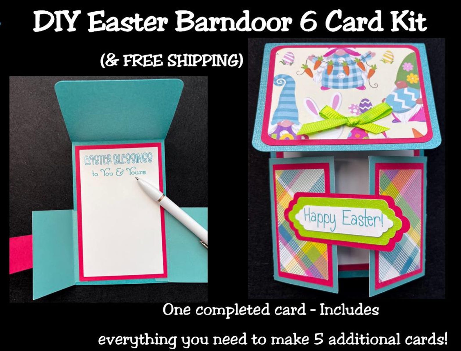 DIY 6 Card Easter Barn Door Card Kit - Etsy