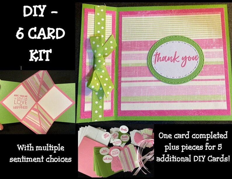 DIY 6 Card Kit Square Flip Origami W/opt. Sentiments - Etsy